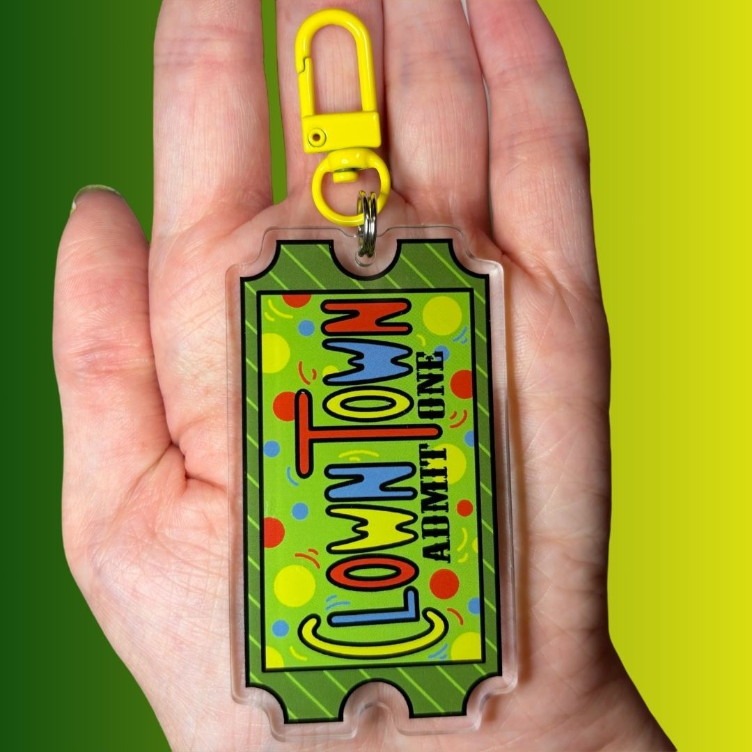 Clown Town Ticket Keychain – Scolarice Art